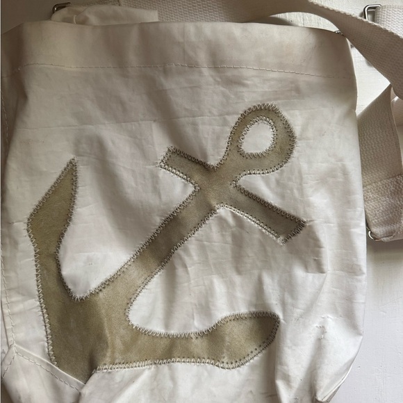 Sea Bags | Bags | Crossbody Sea Bag White And Tan Anchor Tote Bag ...